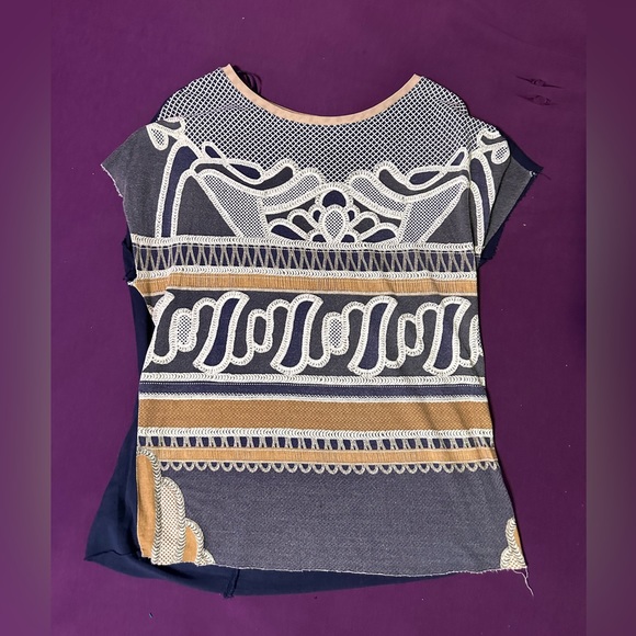 Zara | Tops | Zara Pretty Pattern Elegant Casual Mismatched Small T ...